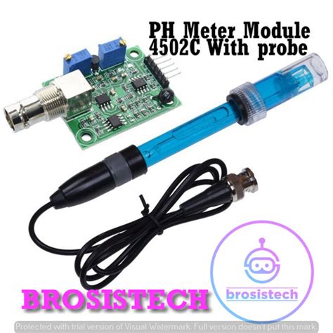 jual sensor ph meter module ph 4502c with probe electrode for arduino
