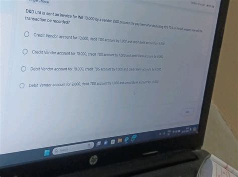 Transaction Be Recorded Credit Vendor Account StudyX