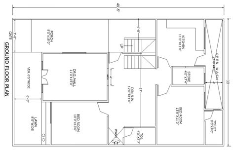 Ground Floor Plan Drawing Of Apartment In Dwg File In 2024 Floor