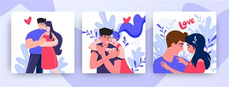 귀여운 일러스트의 로맨틱 한 세트입니다 사랑 사랑 이야기 관계 발렌타인 데이 및 다른 사용자를 위한 벡터 디자인 컨셉 0명에