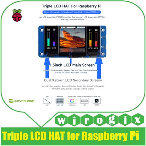 Jual Raspberry Pi Triple LCD HAT Inch Dual Inch Kab Bandung Wirogix