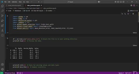Elitetechintern Datascience Machinelearning Python Salesprediction