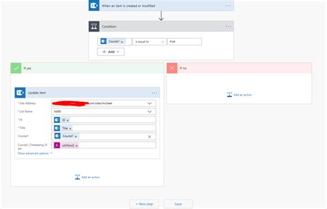 Sharepoint Online Simple Flow To Update A Specified Time Date Field With The Current Time Not