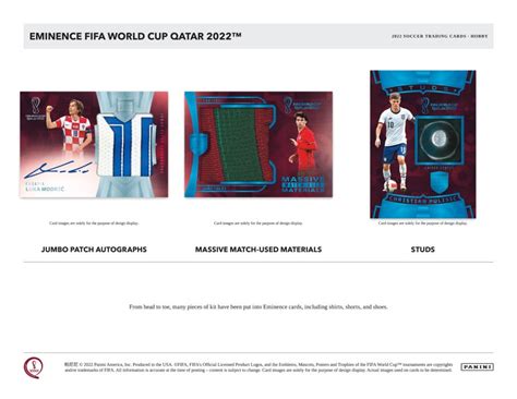 2022 Panini Eminence World Cup Soccer Cards