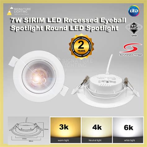 2 Years Warranty SIRIM 7W LED Eyeball Spotlight Round LED Downlight