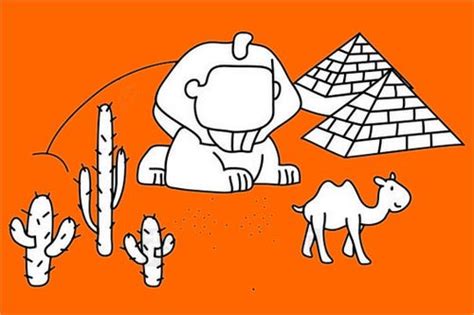 古代人建设金字塔简笔画 简笔画图片大全 普车都