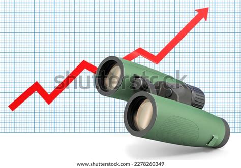 Military Binocular Growing Chart 3d Rendering Stock Illustration
