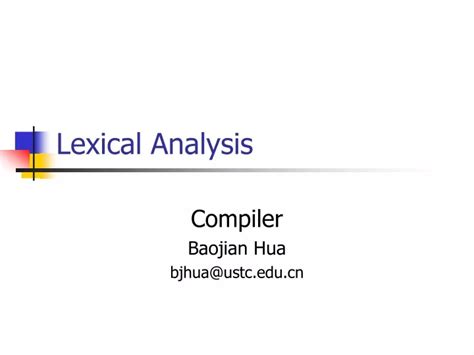 Ppt Overview Of Lexical Analysis In Compiler Front End Duties
