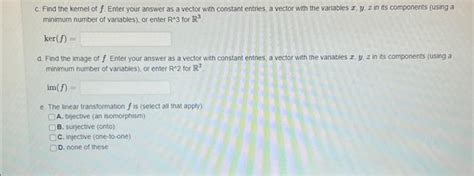 Solved 1 Point Suppose Fr3→r2 Is A Linear Transformation