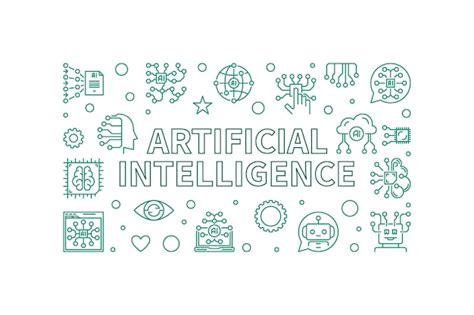 Premium Vector Artificial Intelligence Concept Line Horizontal Banner