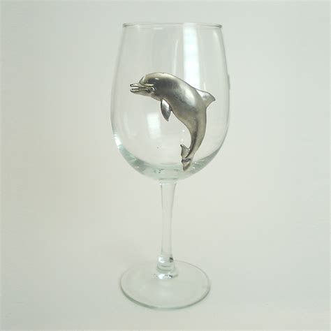 White Wine Glass Dolphin Maurice Milleur Handcrafted Pewter