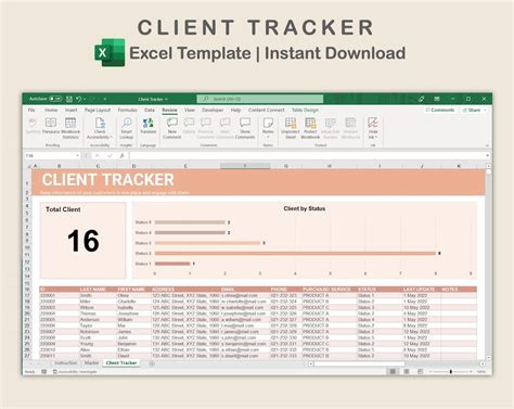 Business Client Tracker For Excel Client Info Sheet Customer Sheet