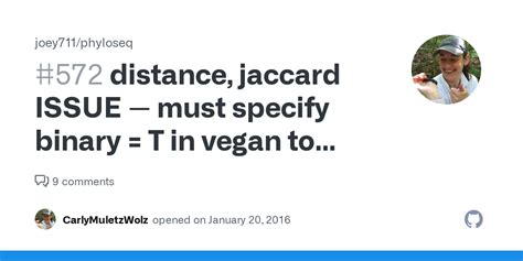 Distance Jaccard Issue Must Specify Binary T In Vegan To Run True