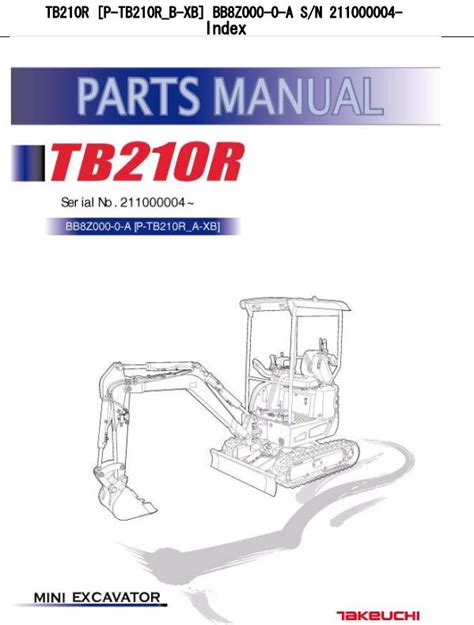Takeuchi Excavator TB210R Parts Workshop Operators Manual DE EN Auto