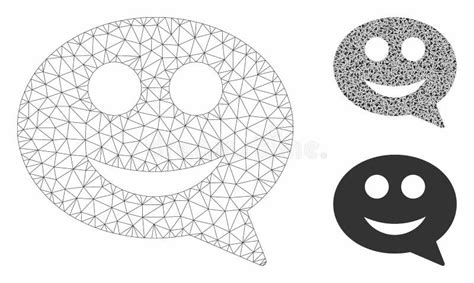 Smile Smiley Message Vector Mesh 2d Model And Triangle Mosaic Icon Stock Vector Illustration