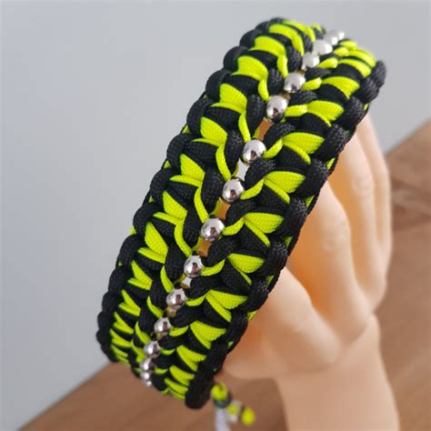 Halsband Met Kralen NEON GEEL ZWART