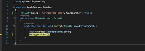 Cannot Hit Breakpoints With Realm In Xamarin Android Project