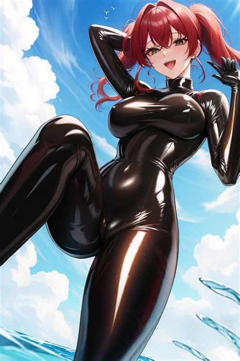Rule 34 Female Female Only Latex Latex Suit Png Red Hair 9948101