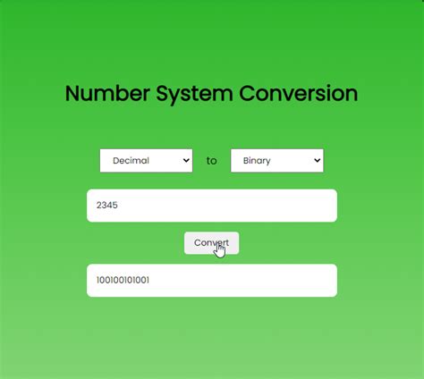 Simple Number System Conversion App In Javascript Free Source Code