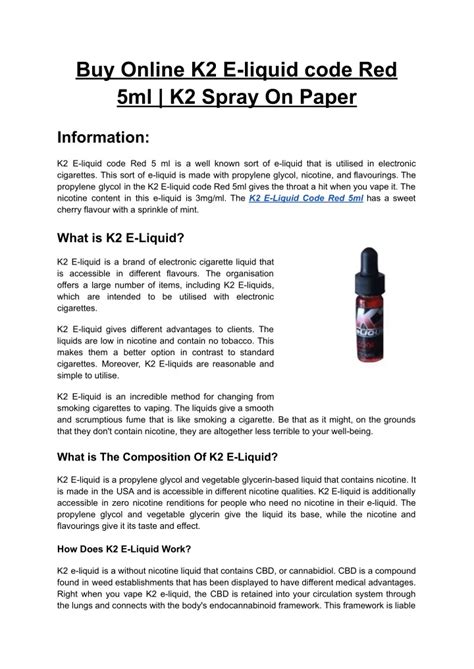 Ppt Buy Online K2 E Liquid Code Red 5ml K2 Spray On Paper Powerpoint Presentation Id11811318 Ppt Buy Online K2 E Liquid Code Red 5ml K2 Spray On Paper Powerpoint Presentation Id11811318