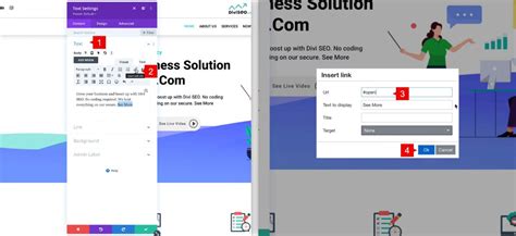 how to set a text link click trigger for a divi overlay popup divi life