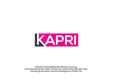 Entry 32 By Jahanaralogo For Logo Design Kapri Freelancer