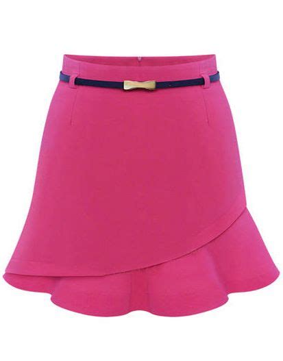Pink Asymmetrical Ruffle Bodycon Skirt US 17 71 Mini Skirts Cute