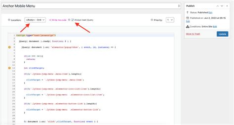 Auto Close Anchor Links In Elementor Popup Menu