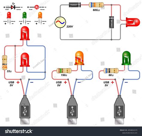 Circuit Symbols Electronic Components Led Circuit Stock Vector Royalty Free 2054652173