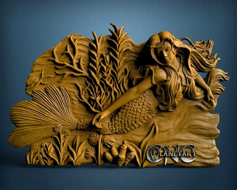 Mermaid 3d Stl Model Cnc Router Engraver Artcam Aspire Cnc Files