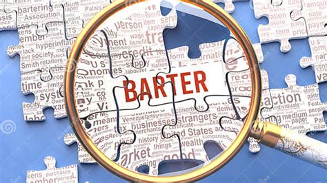 Barter And Related Ideas On A Puzzle Pieces A Metaphor Showing
