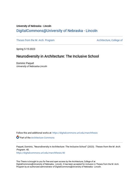 Neurodiversity In Architecture The Inclusive School Pdf Cognition Learning