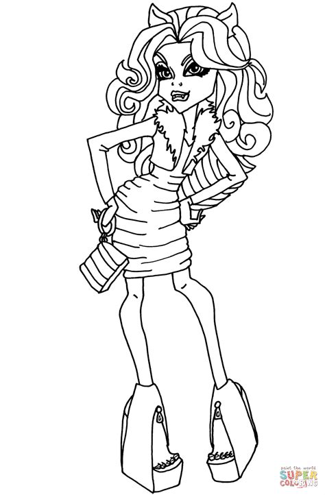 Killer Style Clawdeen Coloring Page Free Printable Coloring Pages