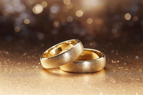 Premium Ai Image Textured Glitter Background With Two Gold Wedding