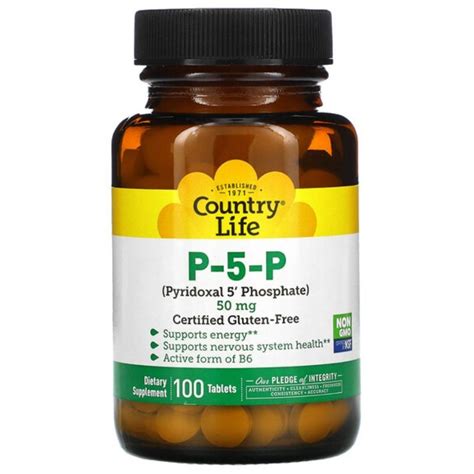 Country Life P 5 P Pyridoxal 5 Phosphate 50 Mg 100 Tablets
