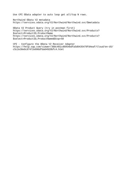 looping get all northwind products using odata v2 adapter pdf