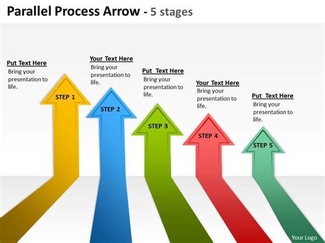 Parallel Process Arrow 5 Stage 25 Presentation PowerPoint Images Example Of PPT Presentation