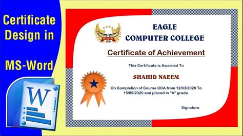 How To Make Certificate Design In MS Word Certificate Design Ms Word Words
