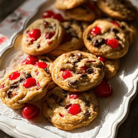 Easy Maraschino Cherry Chocolate Chip Cookies Recipe Yummy With Lilia