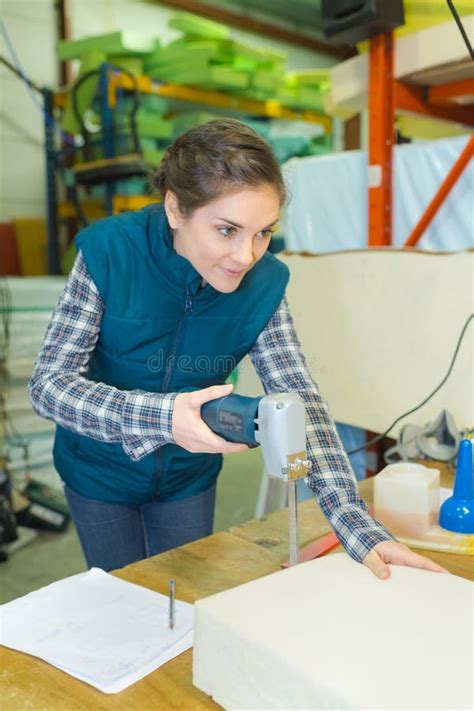 Female Worker Fixing Chair Stock Image Image Of Lath 309331055