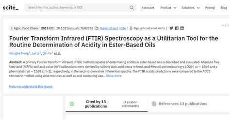 Fourier Transform Infrared Ftir Spectroscopy As A Utilitarian Tool For The Routine