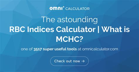 Rbc Indices Calculator What Is Mchc