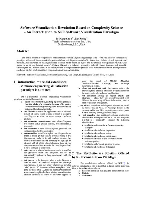 pdf software visualization revolution based on complexity science