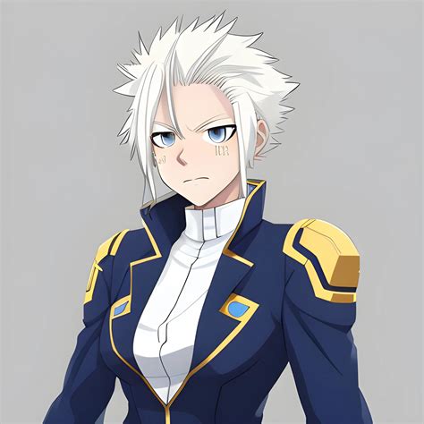 A White Haired Female My Hero Academia Oc With Golden Eyes And