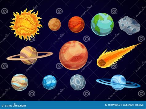 Caricatura Planetas Del Sistema Solar Observatorio Astronómico Pequeño