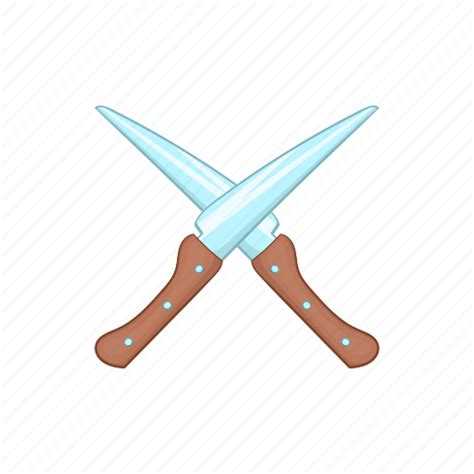 Cartoon Kitchen Knife Sharp Steel Tool White Icon