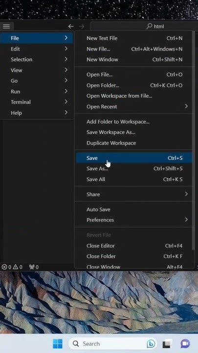 How To Save And Run The Html File 2023 Shorts Html Html5