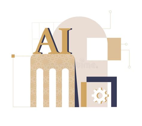 Ai Technology In Flat Vector Illustration Symbolizing Artificial Intelligence Automation And
