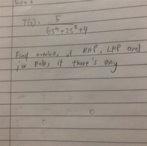 solved 654 25² 4 find number of rhp lhp and poles if
