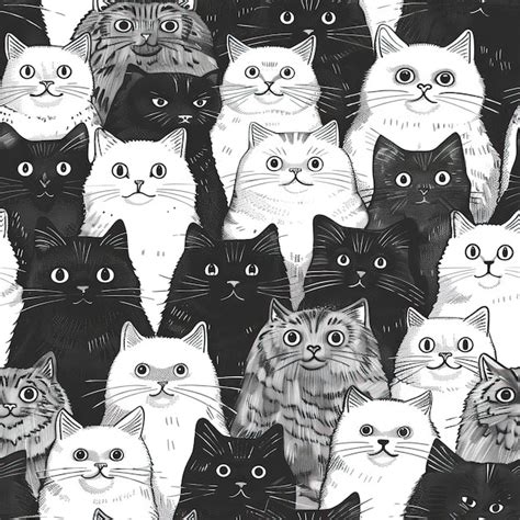 Cat Pattern Drawing Images Free Download On Freepik